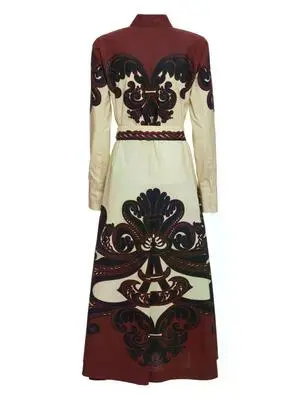 La DoubleJ Sundowner Dress In Baroque Print Cotton Velvet