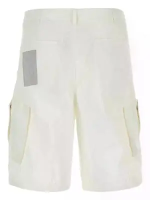 TEN C Logo Patch Cargo Shorts - White