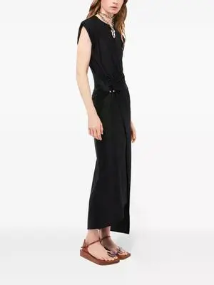 Rabanne Gathered-detail Draped Midi Dress - Black