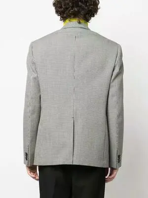 Versace Logo Embroidery Houndstooth Blazer