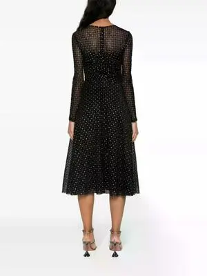 NISSA Glitter Dots Flared Midi Dress