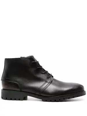 BUGATTI Leather Ankle Boots With Faux-fur Lining