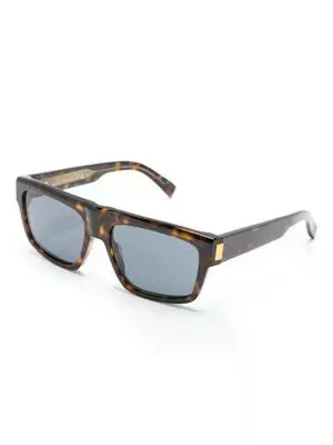 Dunhill Tortoiseshell Effect Rectangle Frame Sunglasses