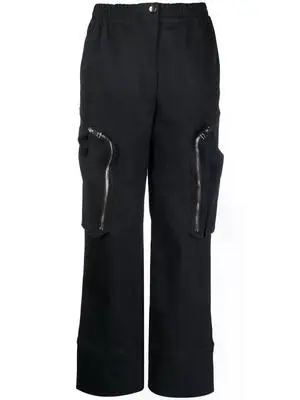 BLANCA VITA Stretch-cotton Cargo Trousers - Black