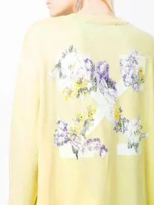 Off-White Organic Cotton Flower Arrow Sweatshirt