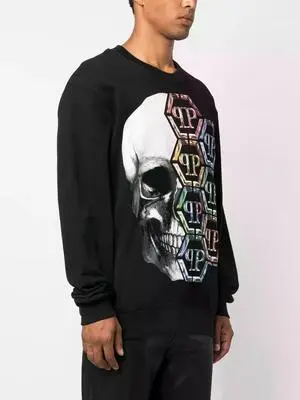 Philipp Plein Skull Print Cotton Sweatshirt