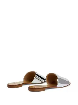 GIUSEPPE ZANOTTI Shirley Metallic Leather Sandals - Silver