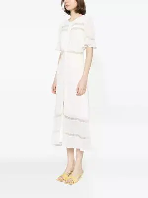 REFORMATION Woodson Midi Dress With Lace Trim
