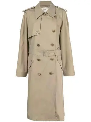 Goen.j Contrast-panel Double-breasted Trench Coat - Brown