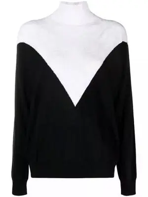 Emporio Armani Two-tone Knitted Jumper - Black