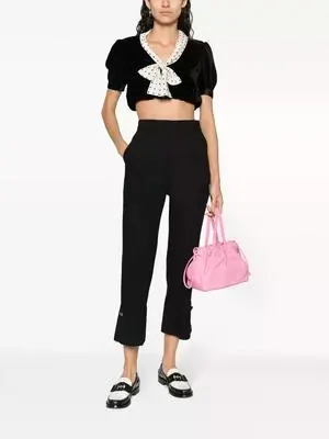 MSGM Pressed-crease High-waisted Trousers