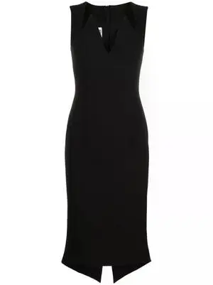 Moschino V-neck Midi Dress - Black