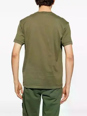 Stone Island Compass-appliqué Cotton T-shirt - Green
