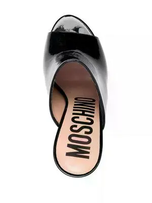 Moschino 110mm Embossed-logo Wedge Sandals