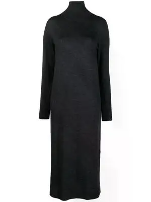 P.a.r.o.s.h Roll Neck Long Sleeved Midi Dress - Grey