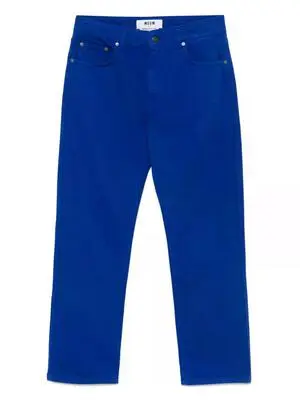 MSGM Logo-embroidered Jeans - Blue