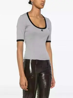 COURREGES Contrast Trim T-shirt