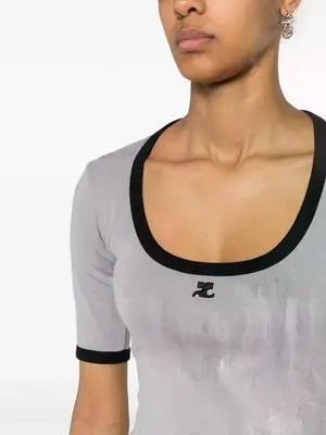 COURREGES Contrast Trim T-shirt