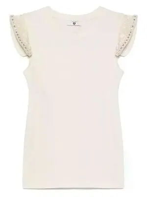 TWINSET Bead-detail Cap Sleeve T-shirt