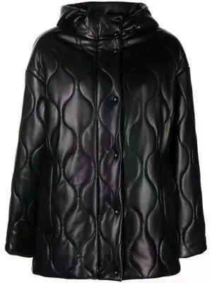 STAND STUDIO Everlee Quilted Faux-leather Jacket