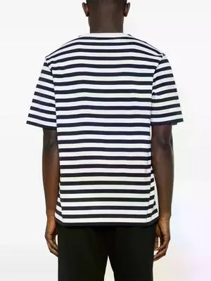 Versace Medusa-embroidered Striped T-shirt