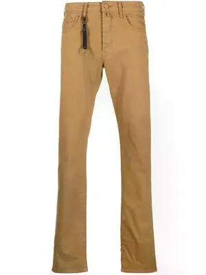 Incotex Camel Stretch-cotton Slim-fit Trousers - Brown