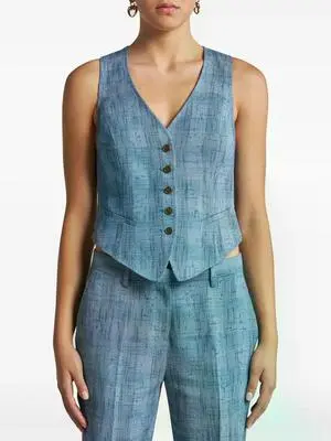 Etro Slub Waistcoat - Blue