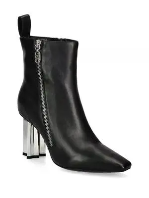 Karl Lagerfeld Leather Ankle Boots With Sculptural Heel