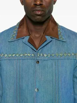 Amiri Crystal-embellished Denim Jacket