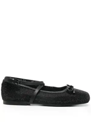 Michael Kors Rhinestone Embellished Ballerina Shoes - Black