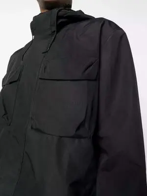 Calvin Klein Technical Hooded Windbreaker Jacket - Black