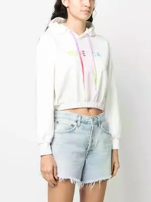 Duvetica Cropped Logo Hoodie