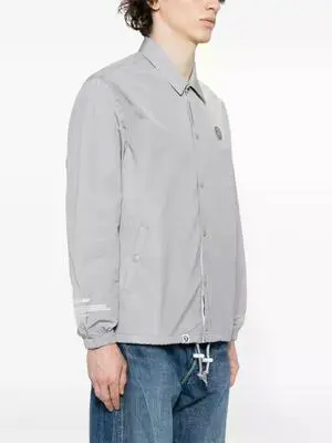 AAPE BY *A BATHING APE Logo-appliqué Shirt Jacket - Grey