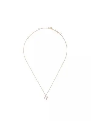 ALINKA Rose Gold Diamond Letter N Pendant Necklace - Metallic