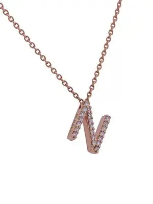 ALINKA Rose Gold Diamond Letter N Pendant Necklace