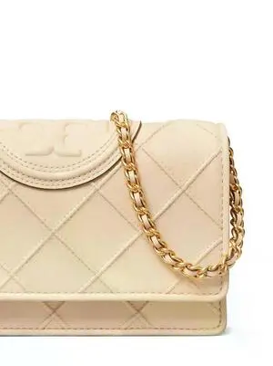 Tory Burch Fleming Soft Leather Crossbody Bag - Neutrals