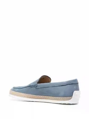 TOD'S Almond Toe Suede Loafers - Blue