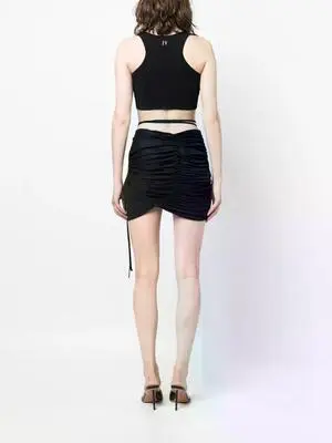 ANDREĀDAMO Asymmetric Ruched Skirt With Cut-out Detail
