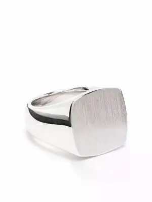 Tom Wood Cushion Satin Square Ring - Silver