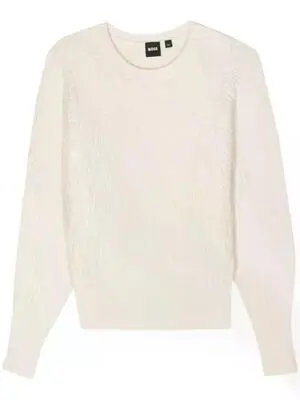 BOSS Logo-lettering Chunky-knit Jumper