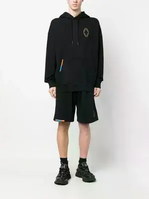 COUNTY OF MILAN Cross-embroidered Drawstring Hood