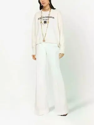 Dolce & Gabbana Cashmere Logo Sweater - Neutrals