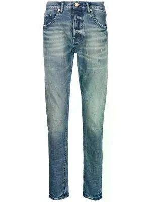 PURPLE BRAND P001 Low-rise Slim-leg Jeans - Blue