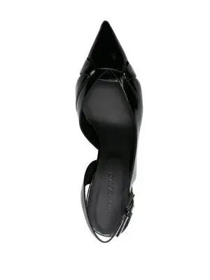 DEL CARLO 60mm Patent Leather Slingback Sandals