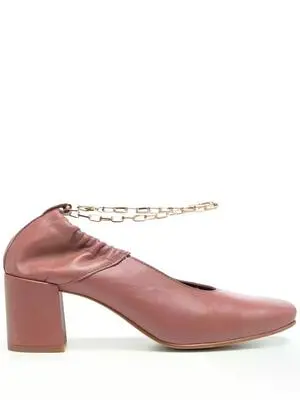 ALOHAS Leather Ankle Strap Pumps
