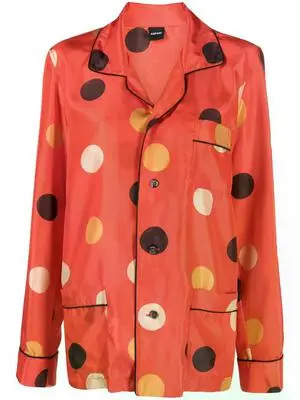 Aspesi Dot-print Silk Shirt - Red