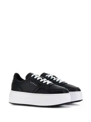 Hogan H670 Flatform Leather Sneakers - Black