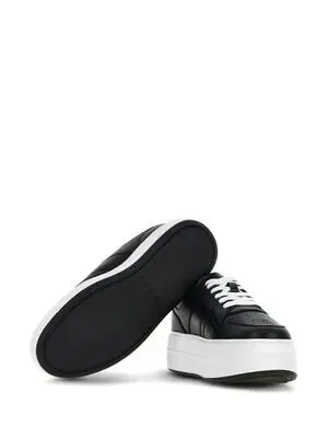 Hogan H670 Flatform Leather Sneakers - Black