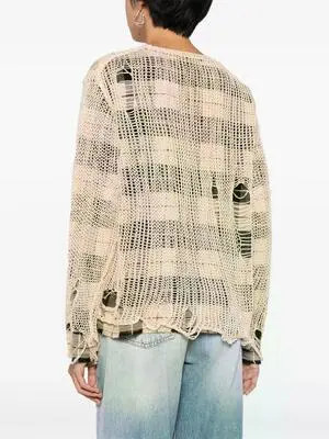 R13 Layered Cotton Jumper With Check Pattern