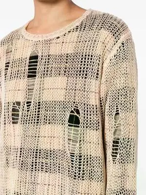R13 Layered Cotton Jumper With Check Pattern